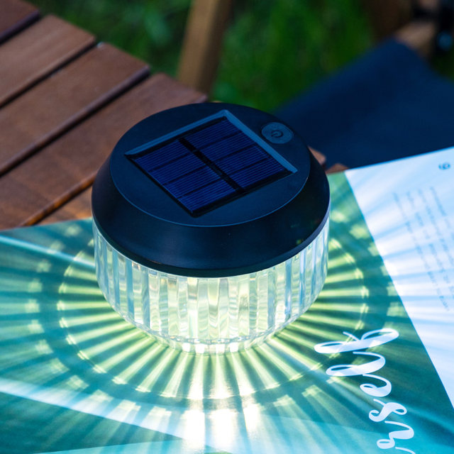 UME Solar Camping Table Lamp Outdoor Waterproof Night Light Crystal ...