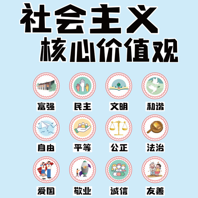 Socialist core values wall stickers patriotic theme environmental ...