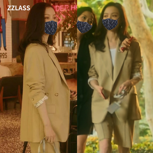 Flow into the years Zhu Suosuo star's same style small suit suit suit top wide leg shorts simple ...