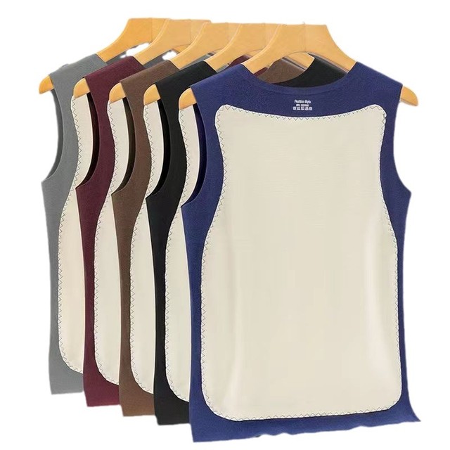 DeRong thermal vest men's autumn and winter plus velvet thickened ...