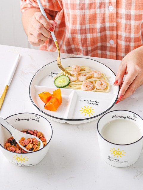 Divided 211 fat-reducing meal plates for household partition breakfast ...