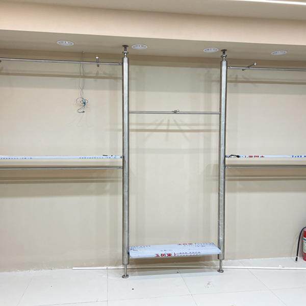 Men's clothing store display rack stainless steel top-up storage rack ...