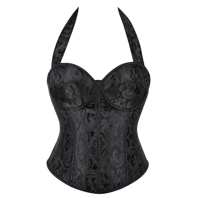 New style halter neck with cup steel bone waist strap palace corset ...