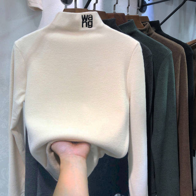 Half -high -necked bottom shirt female long sleeves 2024 autumn and ...