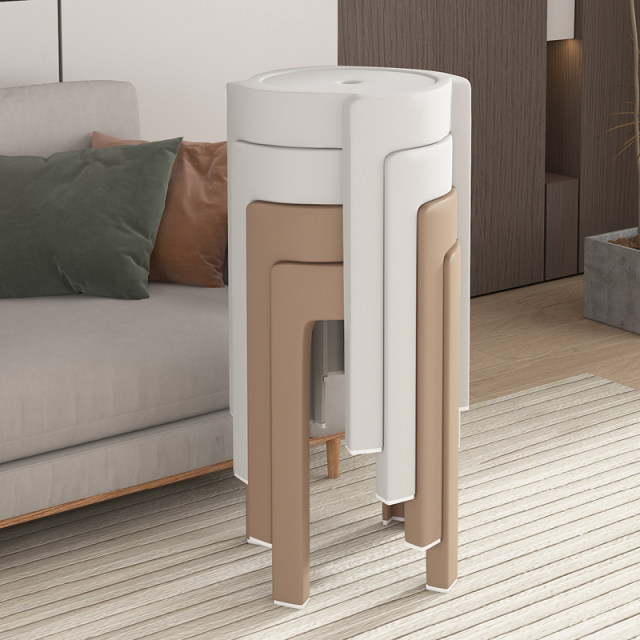 Plastic stool household thickened stackable round stool whirlwind ...