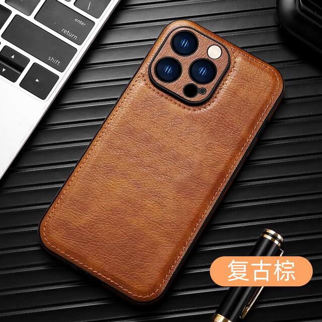 High-end business leather phone case iPhone13 mobile phone case 16 all ...