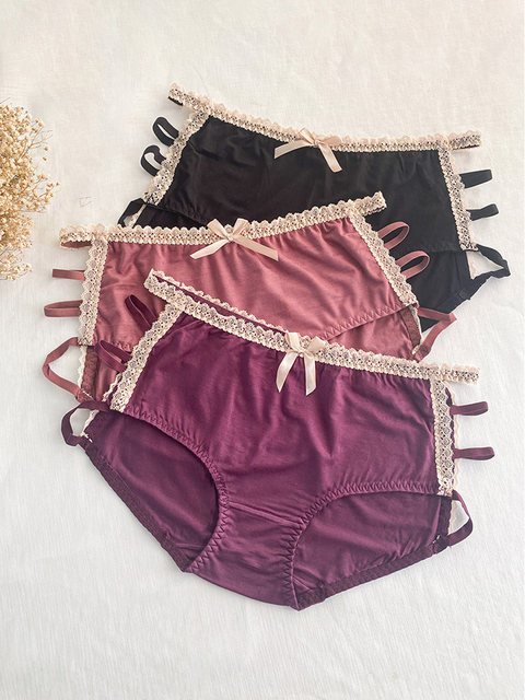 Large -size underwear female fat MM mid -waist pure cotton sexy pure ...