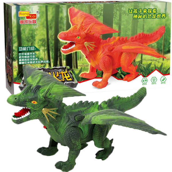 Mini Fire Dragon Electric Dinosaur Toy Set | Walking And Sounding ...