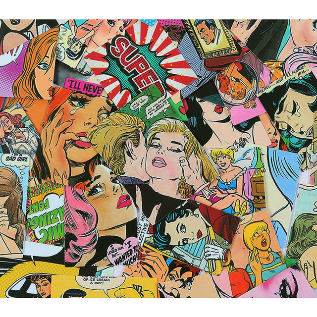 154 European and American style pop style stickers, American retro ...