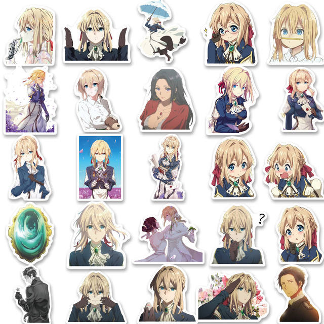 50 Anime Violet Evergarden Stickers Violet Luggage Phone Tablet ...