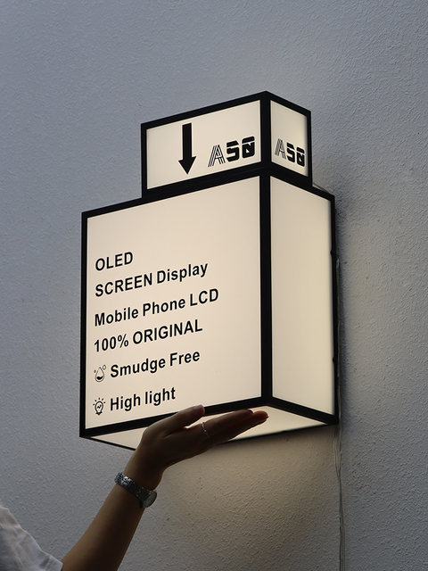 L-shaped corner acrylic light box, full-body luminous door sign ...