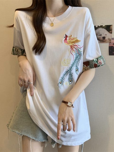 Large size women's summer new Chinese style Chinese style shoulder ...