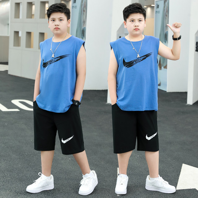 Fat boy quick-drying vest suit plus fat for medium and large children ...