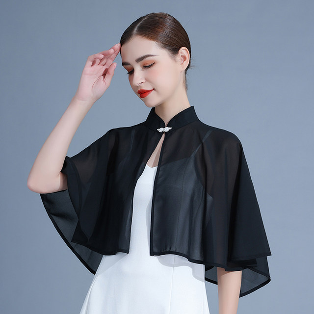 Sun protection cloak shawl women's summer thin coat 2024 new chiffon ...