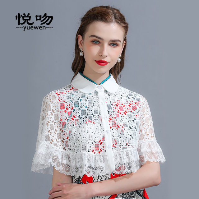 Lace cloak shawl women's short outer wear 2024 new small shawl summer ...