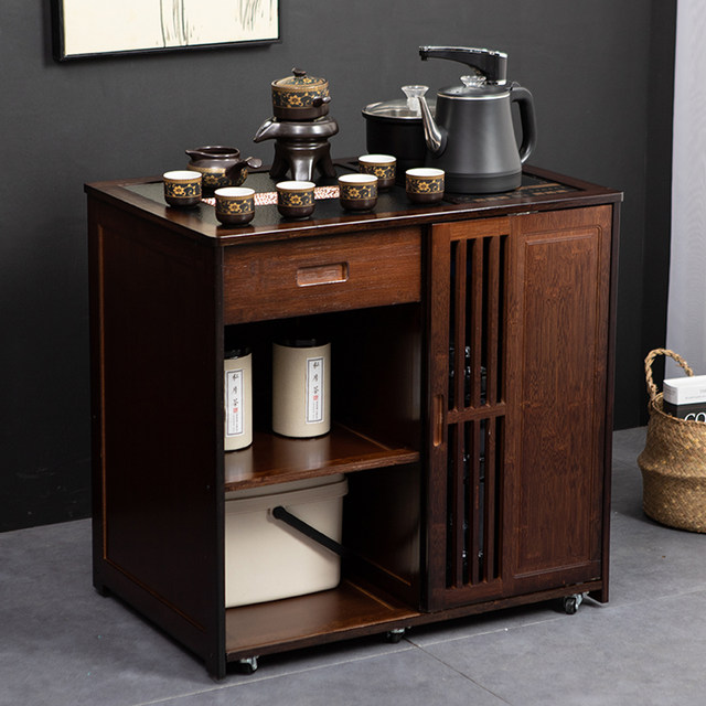 New Chinese style home mobile tea table tea table living room tea ...