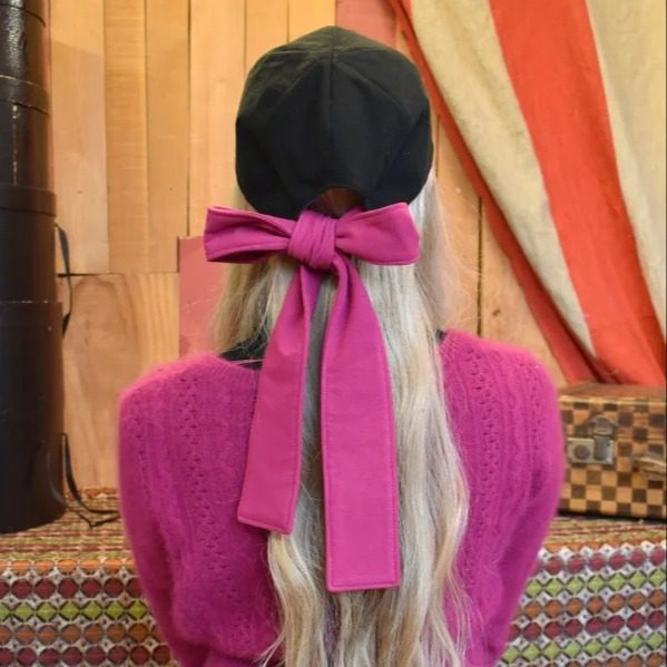 59cm CA4LA BRA08112 Velvet bow sweet color-blocking baseball cap