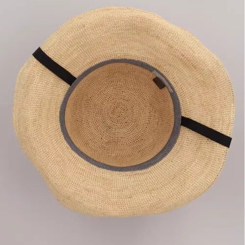 58cm CA4LA KTZ02620 DEUS4 Natural Rafia Sun Hat Streamer Simple and versatile