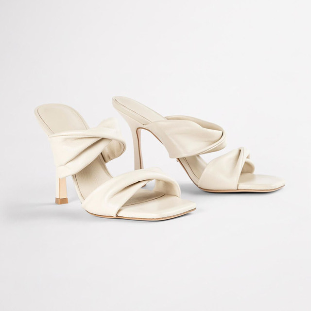 TONYBIANCO Sandals Women's High Heels Muller Square Toe Open Toe Simple ...