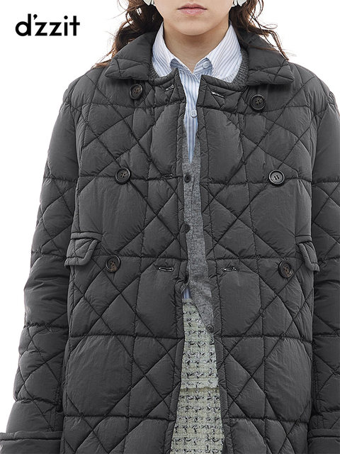 dzzit down jacket 2024 winter new mid-length light and thin two-color ...