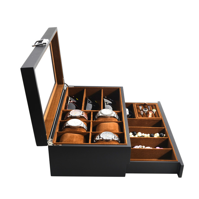 Mengran wooden paint watch storage box multi-layer watch glasses ...