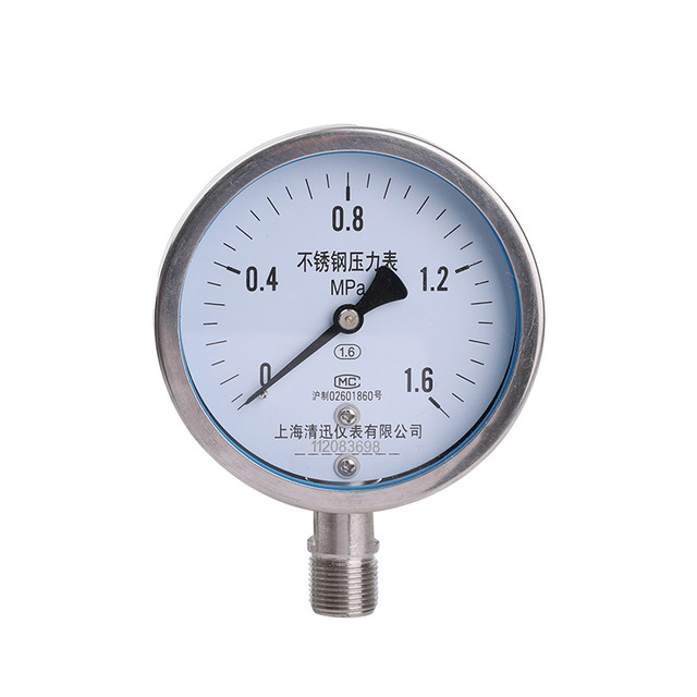 Y100BF full 304 stainless steel pressure gauge 0-1/1.6Mpa can be used for steam, high ...