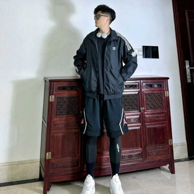 Classic three-stripe woven sports stand collar jacket jacket men's ...