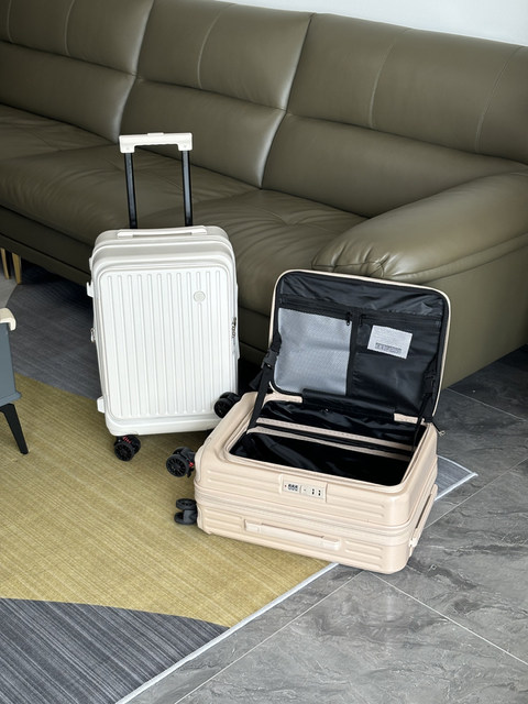 Side open cover, scalable luggage 20 -inch board female 2024 new cup ...