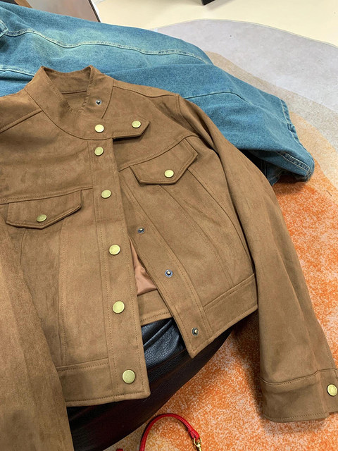 Short suede jacket for women in spring and autumn new 2025 hot fashion ...