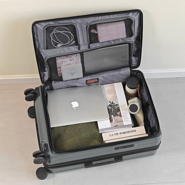 Roaming new suitcase expandable front opening trolley case 20 inch ...