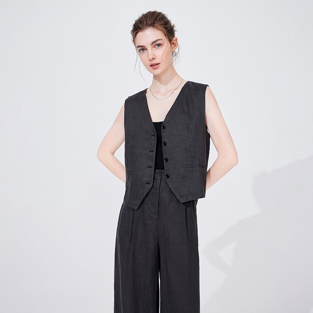 [Linen] Navigare Italian sailboat gray suit vest women's casual ...