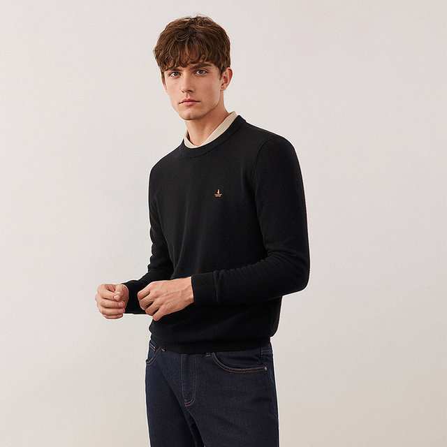 navigare Italian small sailing winter men's sweater new warm round neck ...