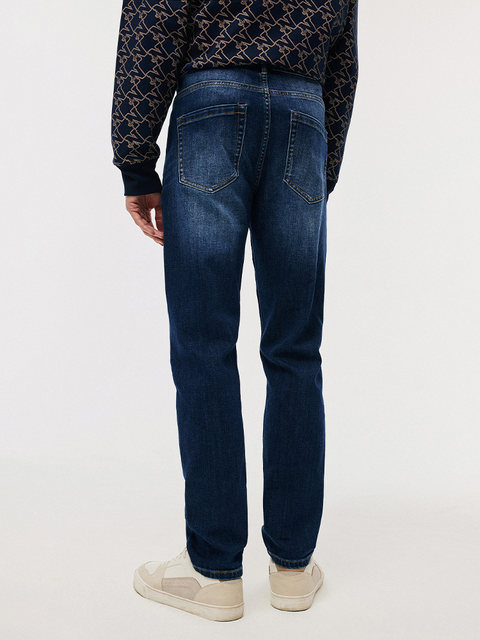 Navigare Italian Small Sailboat Blue Washed Jeans for Men, New Autumn ...