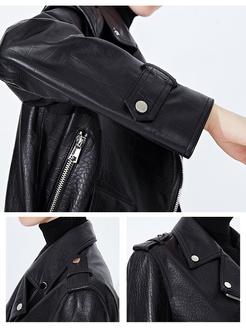 [Sheepskin] Navigare Italian small sailing black crocodile pattern ...