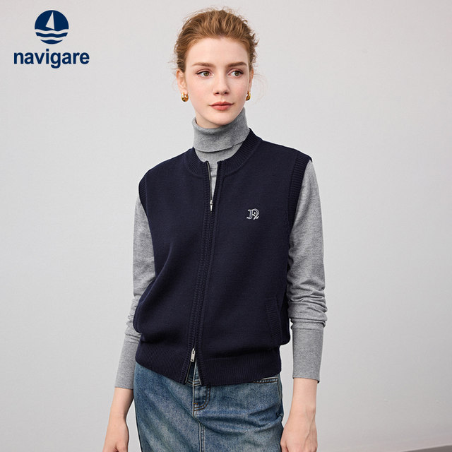 [Pure Wool] Navigare Italian small sailing knitted vest for women's ...