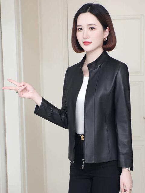 Genuine leather jacket for women with small leather jacket for women ...
