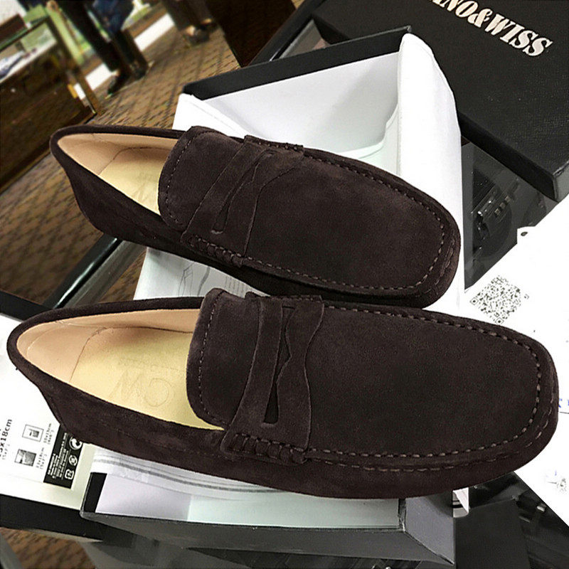 Cano&wiss Men's Leather Loafers - Summer Casual Doudou Shoes