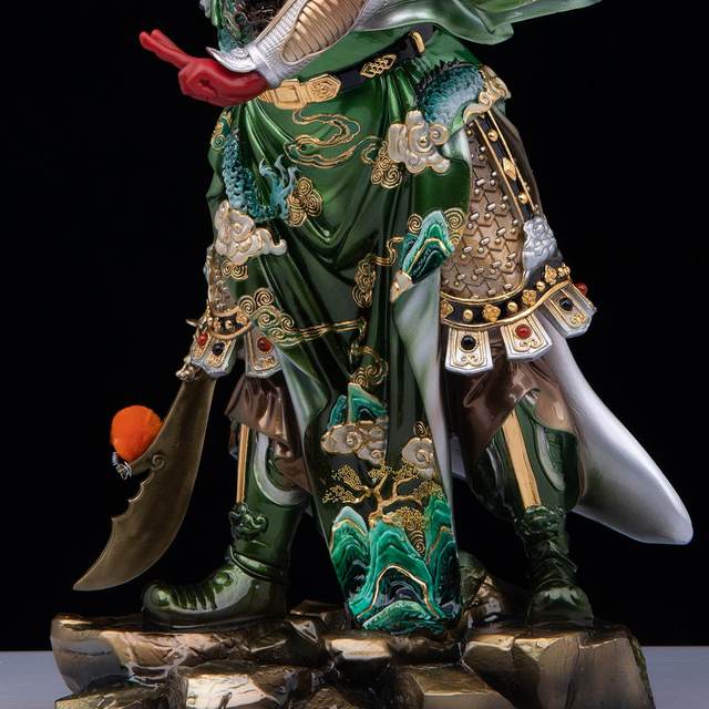 Wu Sheng Guan Gong God Buddha Statue Wu Cai Shen pure copper inlaid ...