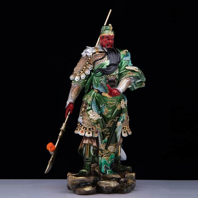 Wu Sheng Guan Gong God Buddha Statue Wu Cai Shen pure copper inlaid ...