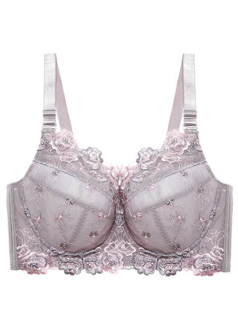 Foreign trade support breast adjustable embroidery large size BCDE cup ...