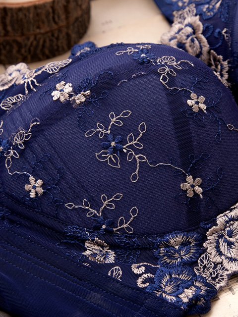 Foreign trade support breast adjustable embroidery large size BCDE cup ...