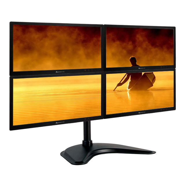 Brateck North Arc four-screen monitor stand rotates and lifts to place ...