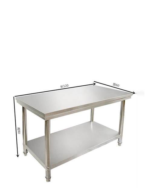 Double -layer stainless steel workbench kitchen table table countertop ...