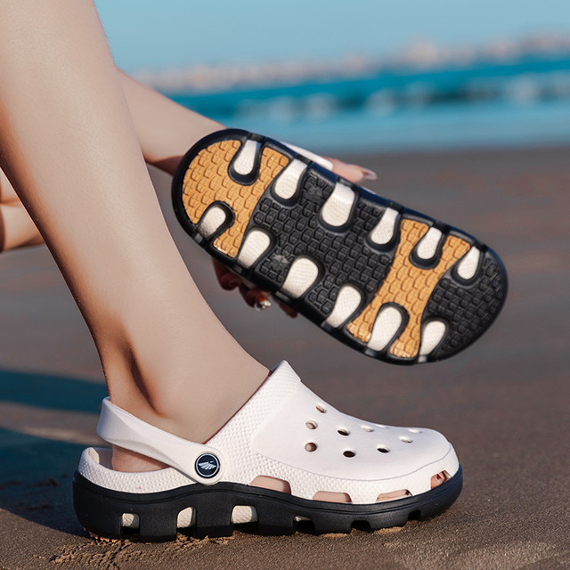 Rubber-soled Crocs Women's High-end Non-Slip Thick-soled Nurse Pregnant ...