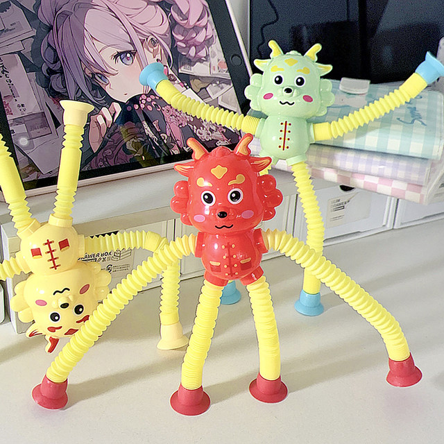 Retractable toy cartoon children's stretchable luminous suction cup ...