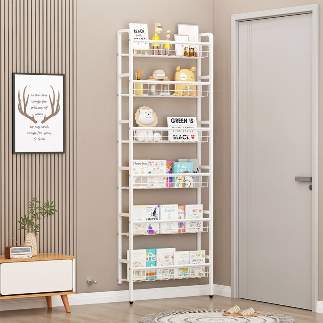 Ultra-thin bookshelf behind the door, wall-mounted, wrought iron ...