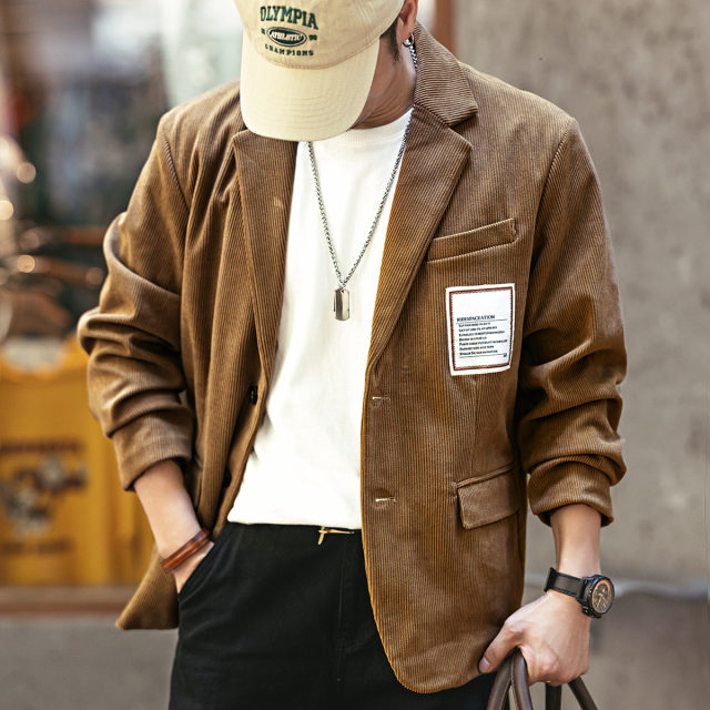 Green Deer high-end retro small blazer men's spring and autumn trendy ...