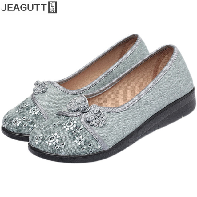 Old Beijing cloth shoes for women, retro buckles, spring and autumn new ...