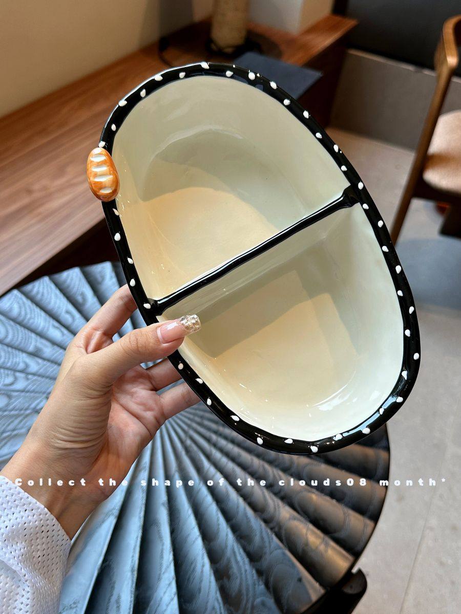 Small pottery household high-value bread separate meal plate ceramic ...