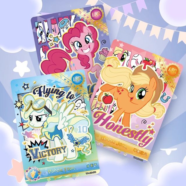A full set of card game My Little Pony cards, a full box of Rainbow ...